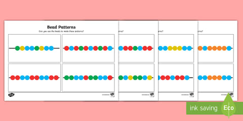 Bead Snakes Repeating Pattern Cards (AB Patterns)