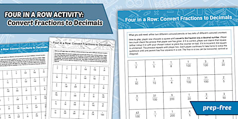 Equivalent Fractions, Decimals and Percentages Scavenger Hunt