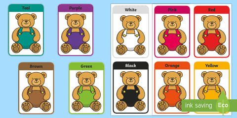 Coloured Bears Matching Cards