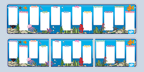 Under The Sea Themed Our Class Birthday Chart Display Poster