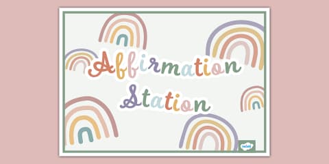 Botanical-Themed Affirmation Station Display Poster