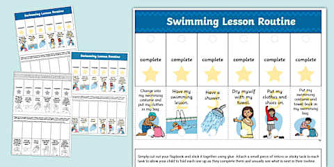 Swimming Visual Routine Cards