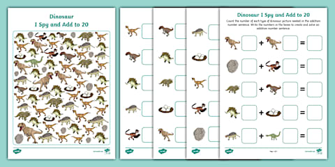 Dinosaurs I Spy and Add to 10