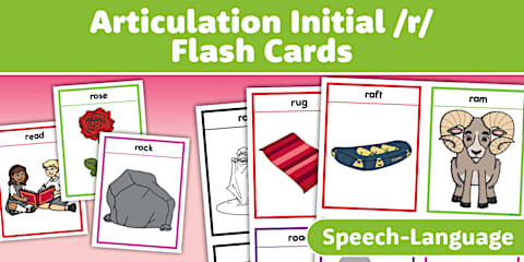 Articulation Multisyllabic Initial /r/ Words Flash Cards for SLP