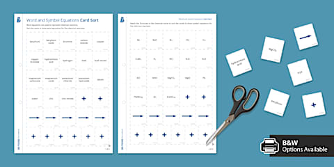 Word Equations Worksheet
