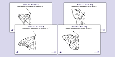 Spring-Themed Draw the Other Half Worksheets