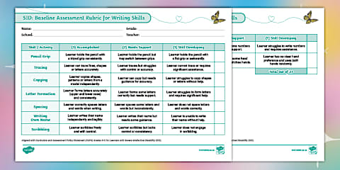 Gr 1 - 5 - Language & Literacy Skills - Baseline Assessment Rubric ...