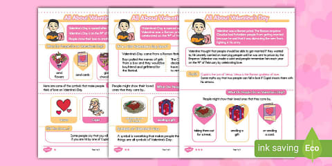 Valentine's Day Comic Cut and Stick