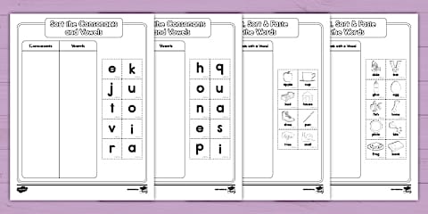 Vowel and Consonant Sorting Activities