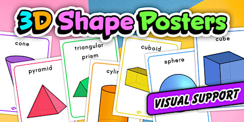 3D Shapes With Real-World Examples Posters