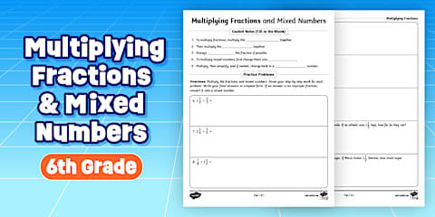 Sixth Grade Math Basic Skills Dividing Fractions Practice Worksheet