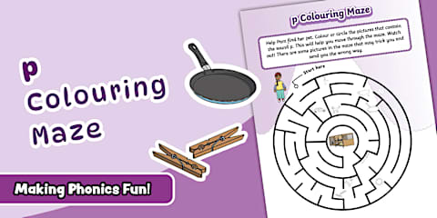 'ch' Phonics Colouring Maze