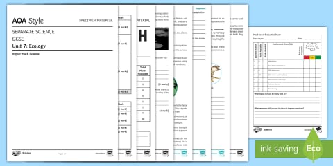AQA Biology Unit 7 Ecology Word Mat