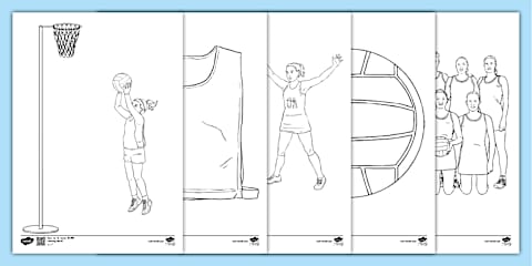 KS2 Netball Doodle Colouring Pages