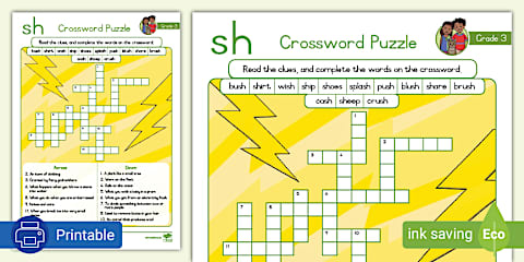 Grade 3 Phonics Crossword Puzzle long a