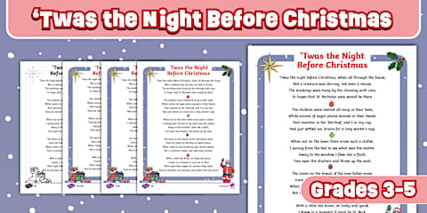 'Twas the Night Before Christmas Vocabulary Matching Cards
