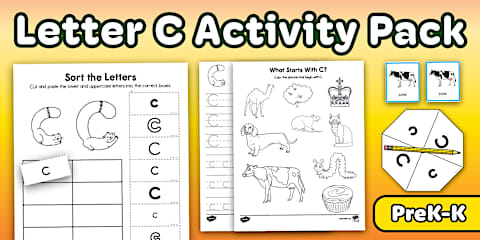 Color by Beginning Sound: Letter c Worksheet