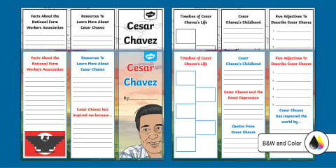 Cesar Chavez Biography Comprehension Worksheet for 1st-2nd Grade