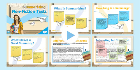 Summarising, Paraphrasing and Quoting Task Cards