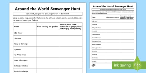 Internet Scavenger Hunt