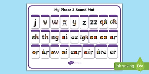 Phase 3 Sound Mat Letters Only
