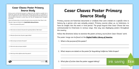 Cesar Chavez United Farm Workers' Flag Worksheet - Historical Figures ...