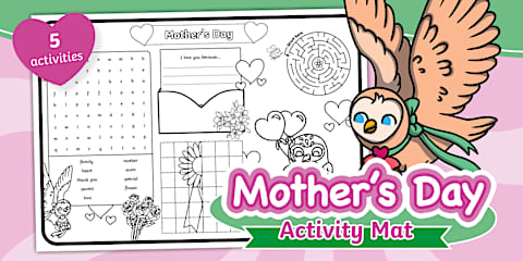Mother's Day Addition and Subtraction Secret Message Worksheet