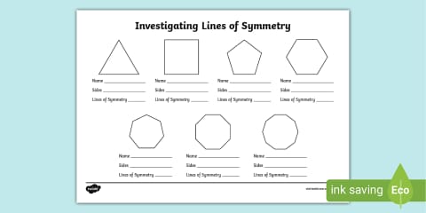 Line Symmetry Activity Sheet