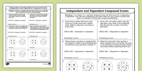 Seventh Grade Independent and Dependent Compound Events PowerPoint and ...