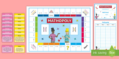 3-Digit Addition Mathopoly Board Game