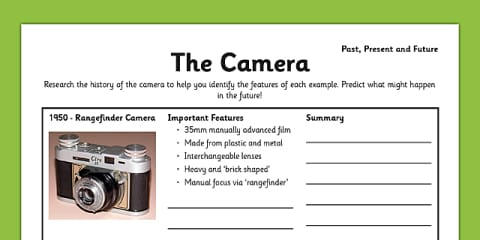 Label Parts of a Camera Worksheet