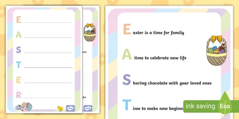 Easter Bunny Simile Poem Template