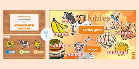 Open and Closed Syllable Interactive Sorting Game