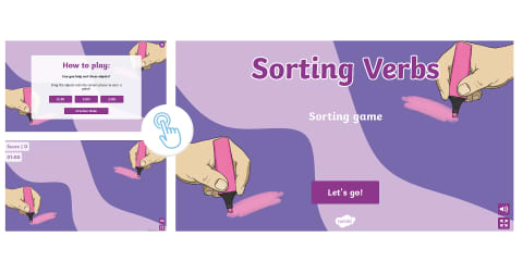 Sorting Verbs Interactive Sorting Activity Game 1