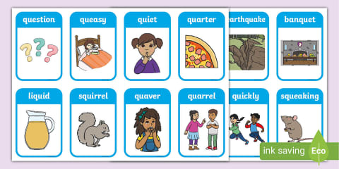 'Qu' Sound Loaded Colouring Page