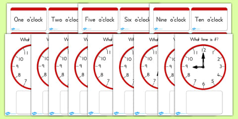 Analogue Clocks O'Clock Matching Game