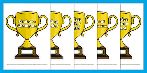 Editable Classroom Award Trophies