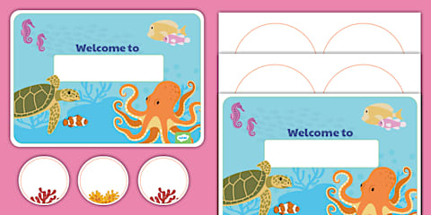 The Great Barrier Reef Themed Name Labels