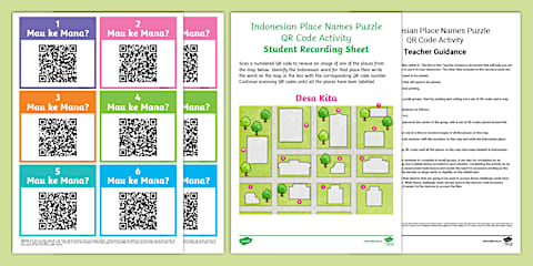 QR Code Hunt - Indonesian Place Names Puzzle
