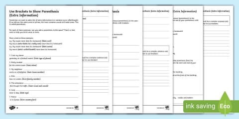 PlanIt Y5 SpaG Lesson Pack: Using Brackets to Show Parenthesis