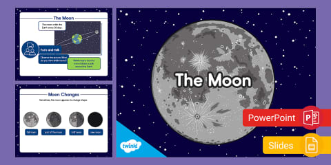 Second Grade All About the Moon Phases PowerPoint & Google Slides