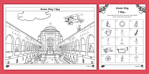 Anzac Day Colouring Sheets
