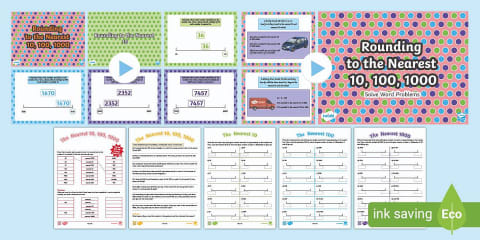 Rounding to the Nearest 10, 100 or 1000 Activity Sheet - KS2