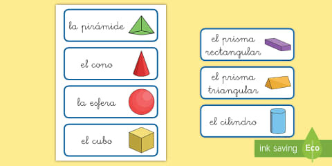 Sopa de letras: Figuras 3D | Spanish 3D Shapes Word Search