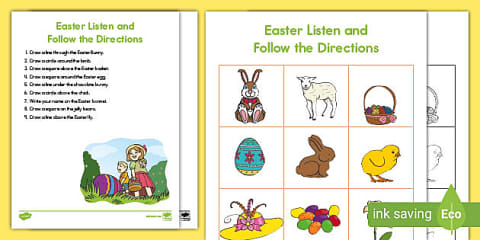 Spring Listen and Follow the Directions Activity