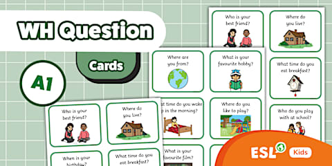ESL WH-Questions Activity Sheet [Kids, A1]
