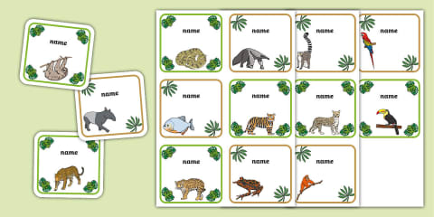 Rainforest Leaves Peg Labels