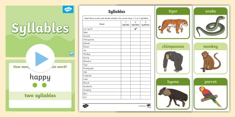 Syllable Sorting Activity