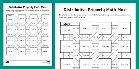 Eighth Grade Simplifying Algebraic Expressions Maze
