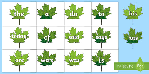 Tricky Words on Spring Leaves